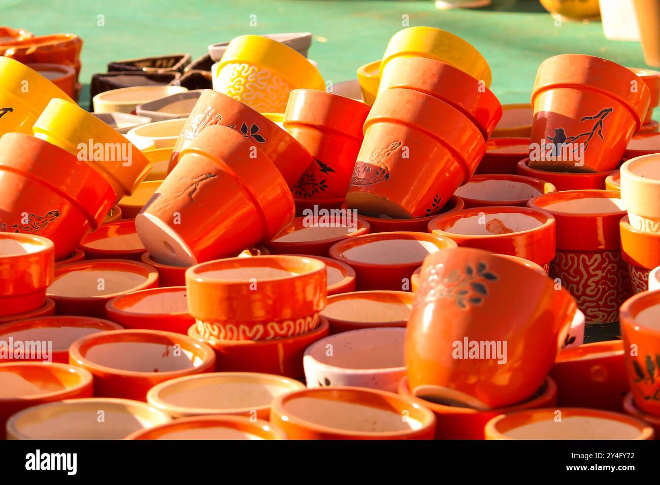 Traditional Indian handmade Items of Earthenware Or Ceramic at a Vendor ...