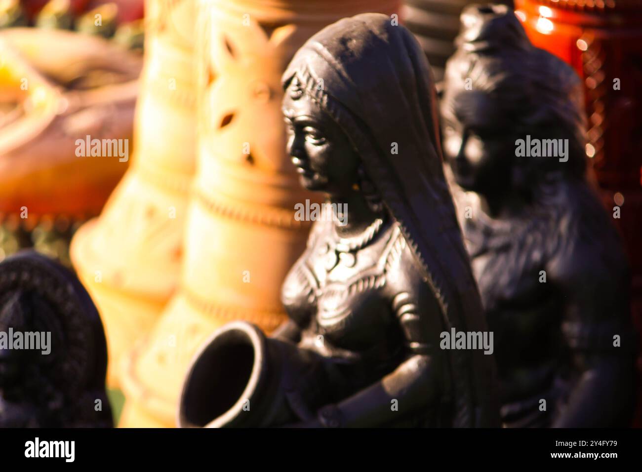 Traditional Indian handmade Items of Earthenware Or Ceramic at a Vendor ...