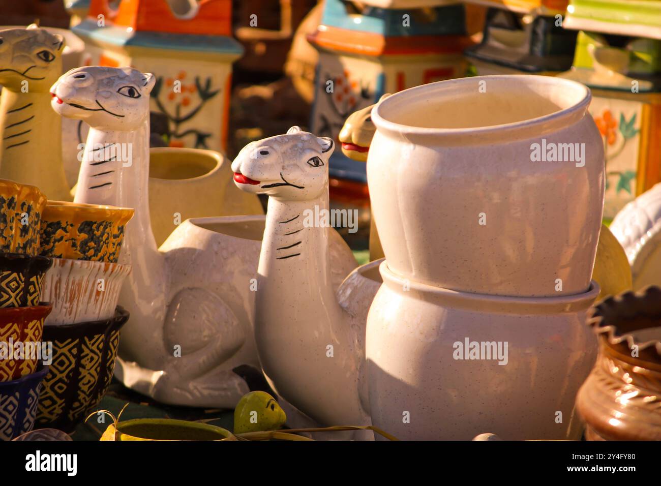 Traditional Indian handmade Items of Earthenware Or Ceramic at a Vendor ...