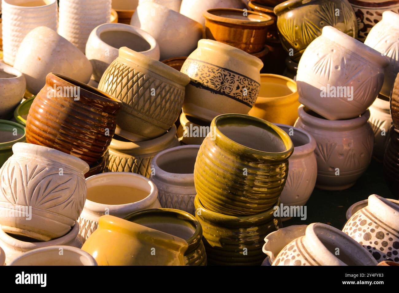 Traditional Indian handmade Items of Earthenware Or Ceramic at a Vendor ...