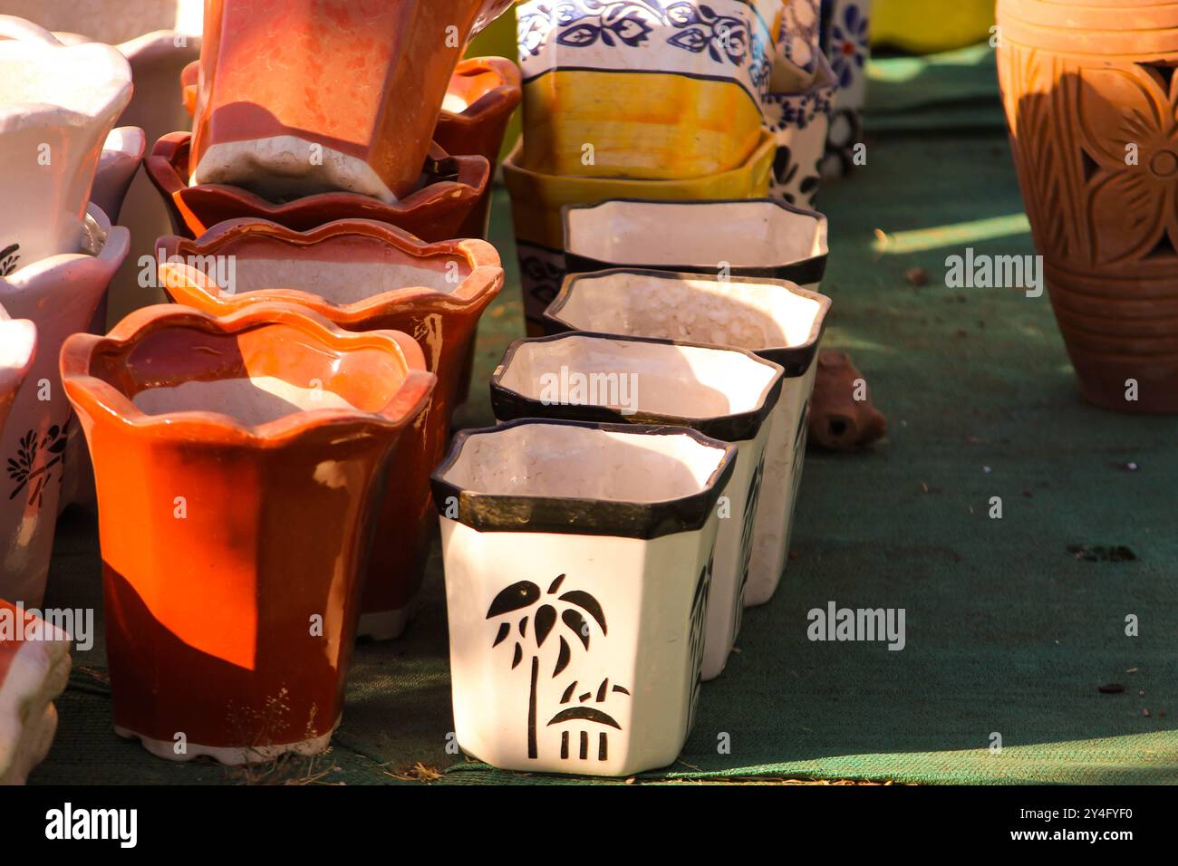 Traditional Indian handmade Items of Earthenware Or Ceramic at a Vendor ...