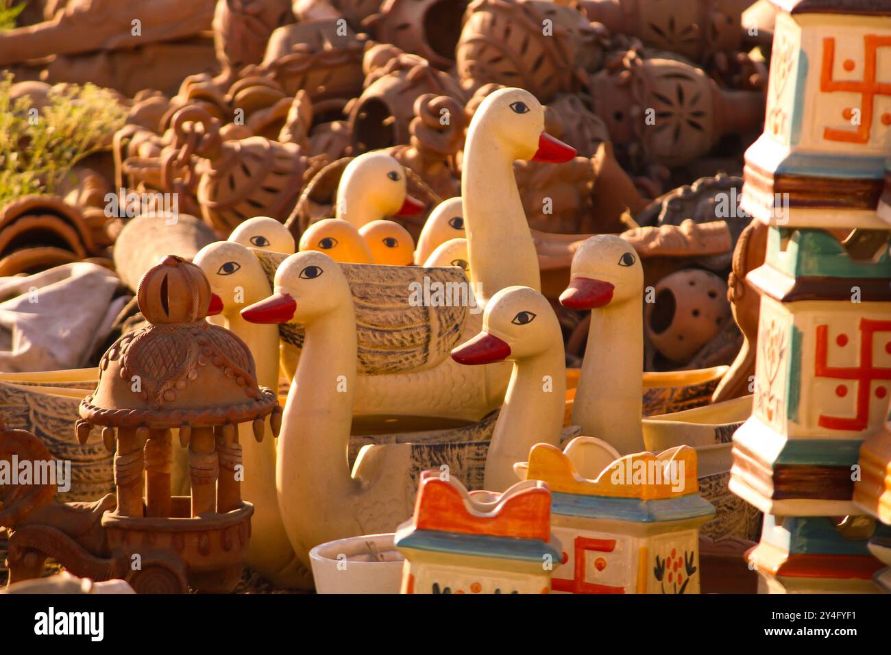 Traditional Indian handmade Items of Earthenware Or Ceramic at a Vendor ...