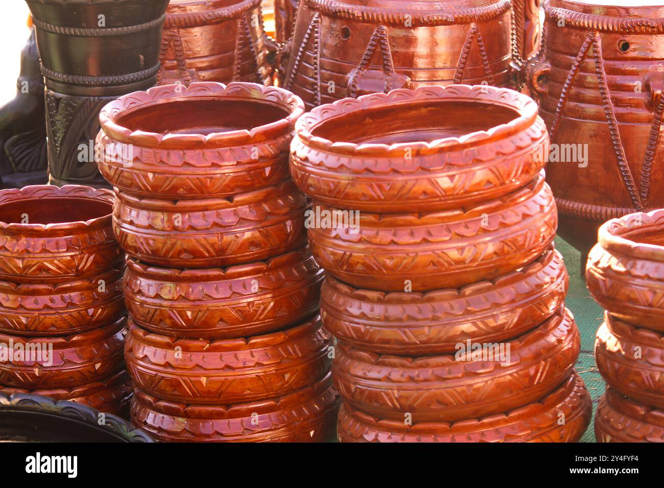 Traditional Indian handmade Items of Earthenware Or Ceramic at a Vendor ...