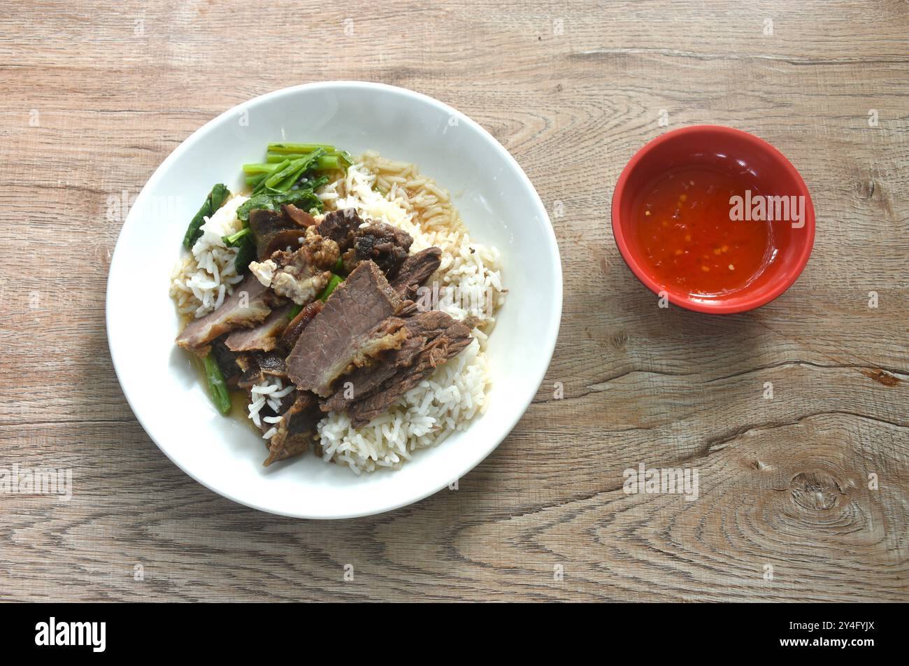 braised slice cow leg stew black Chinese herb soup eat couple boiled ...