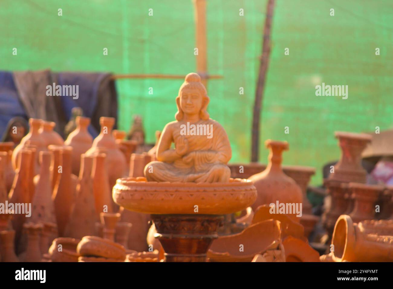 Traditional Indian handmade Items of Earthenware Or Ceramic at a Vendor ...