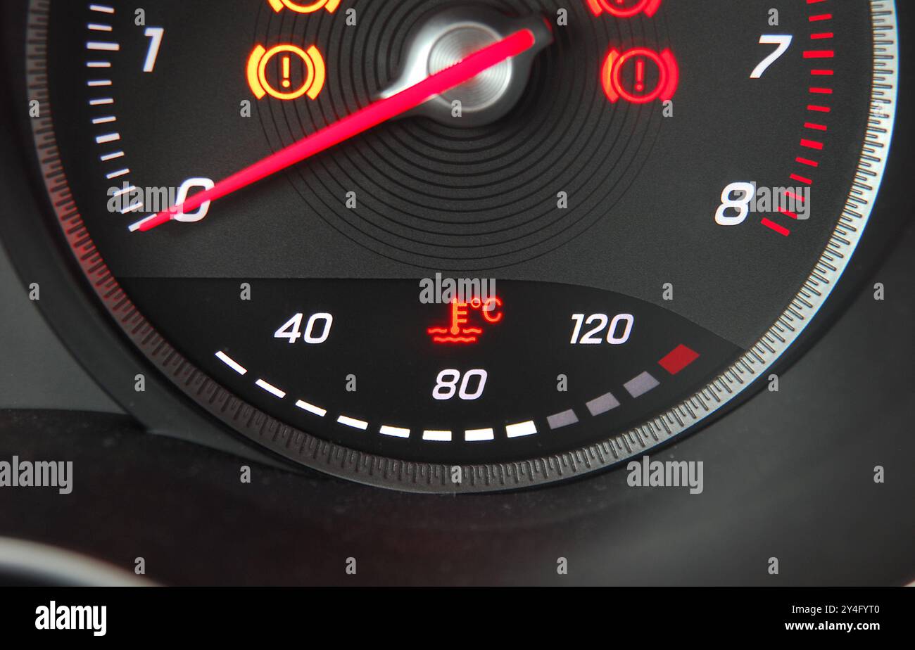 Analog Instrument for displaying car engine temperature Stock Photo - Alamy