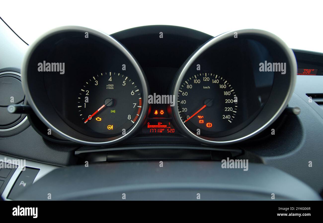 Analog instrument panel in a passenger car Stock Photo - Alamy