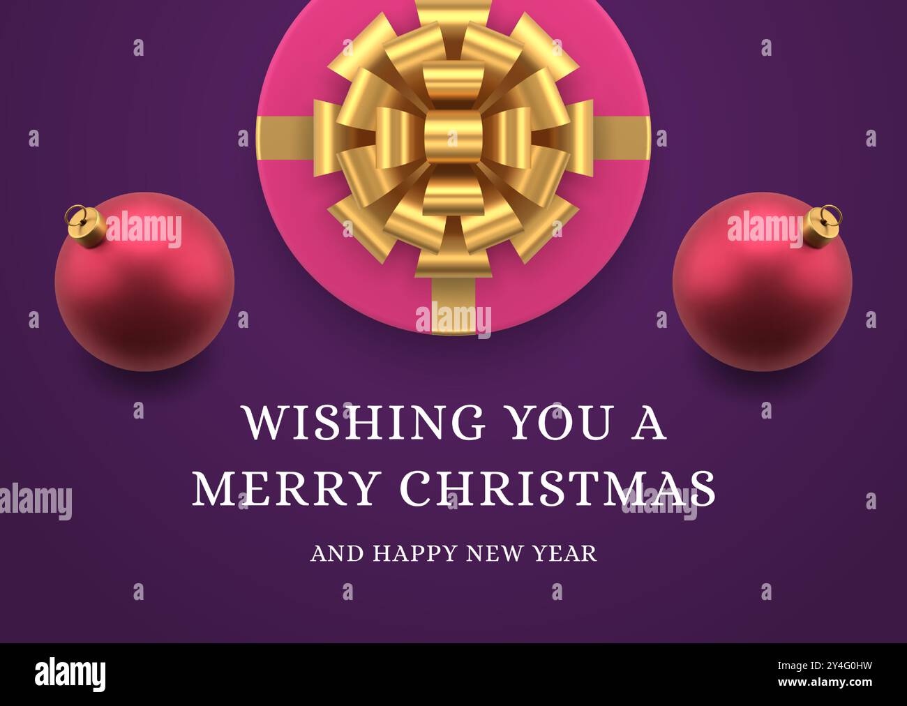 Congratulations Merry Christmas purple premium greeting card template ...