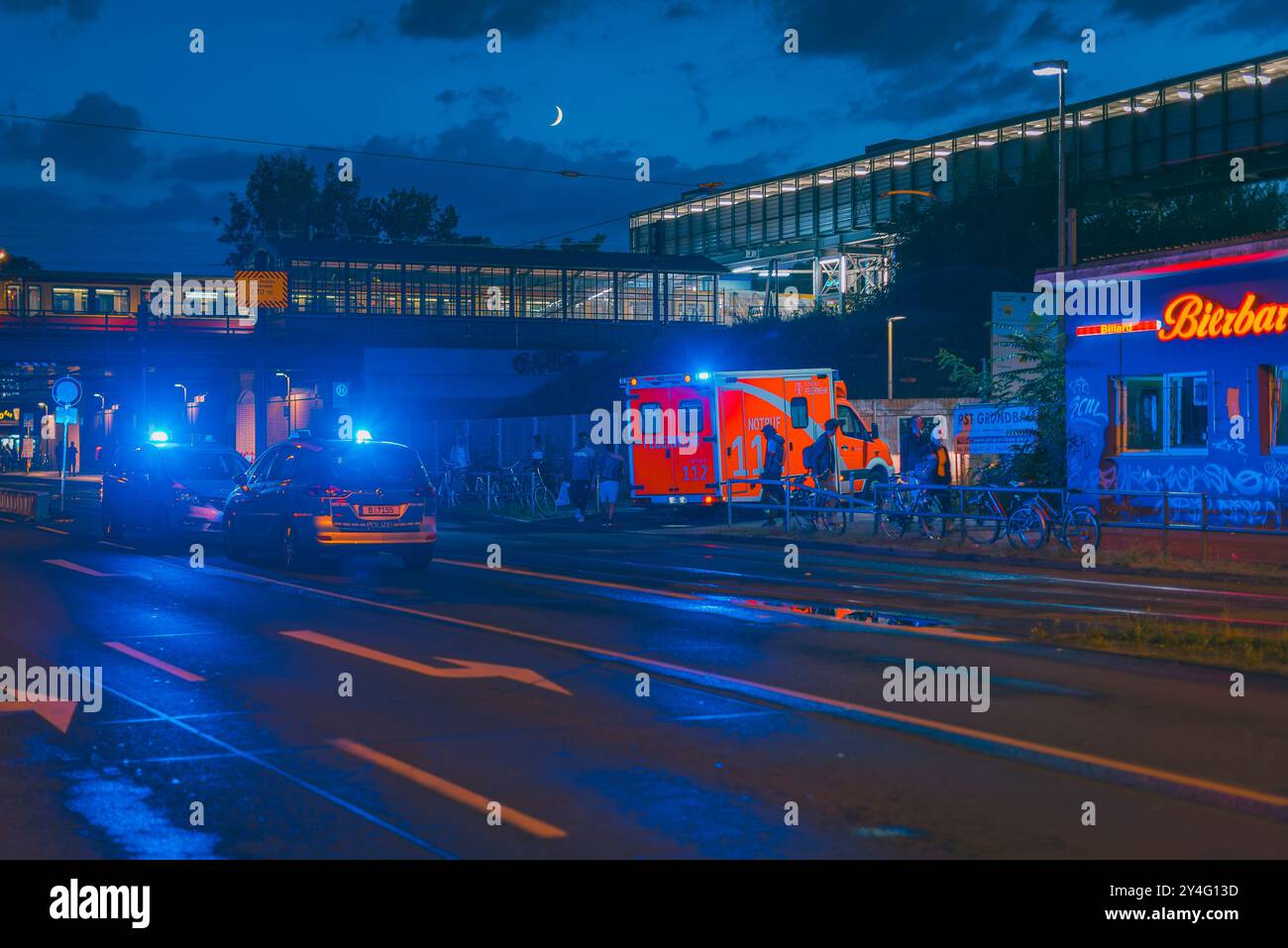 An emergency operation at a Berlin S-Bahn station, an emergency ...