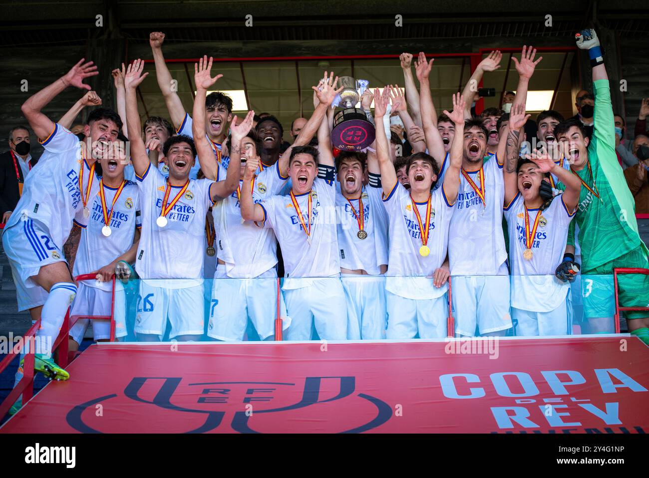 Lugo, Spain. 16 April, 2022. Real Madrid winner of Final Youth King's ...