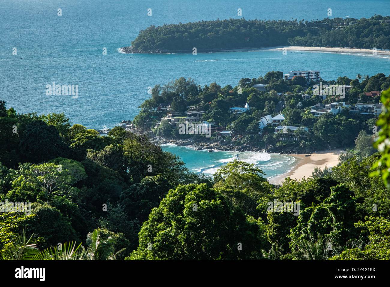 Beautiful seacoast view and villa building in summer season, Nature and ...