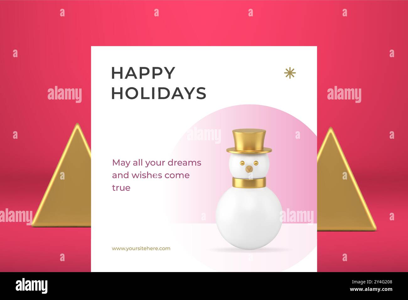 Happy winter holiday best wishes congratulations greeting card snowman ...