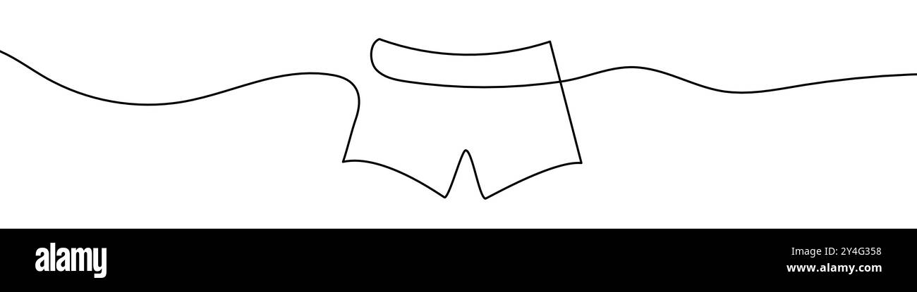 Continuous line drawing of men shorts. Single line drawing of a men ...