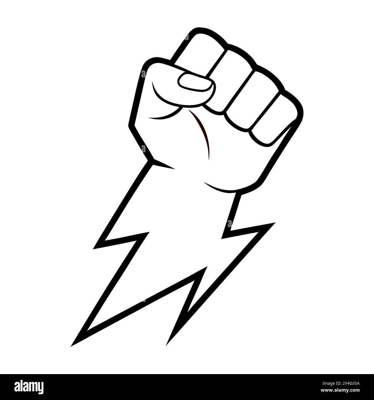 Protest fist with lightning. People protesting for human rights ...