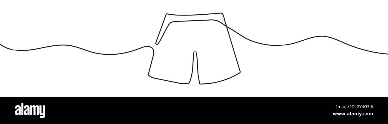 Continuous line drawing of men shorts. Single line drawing of a men ...
