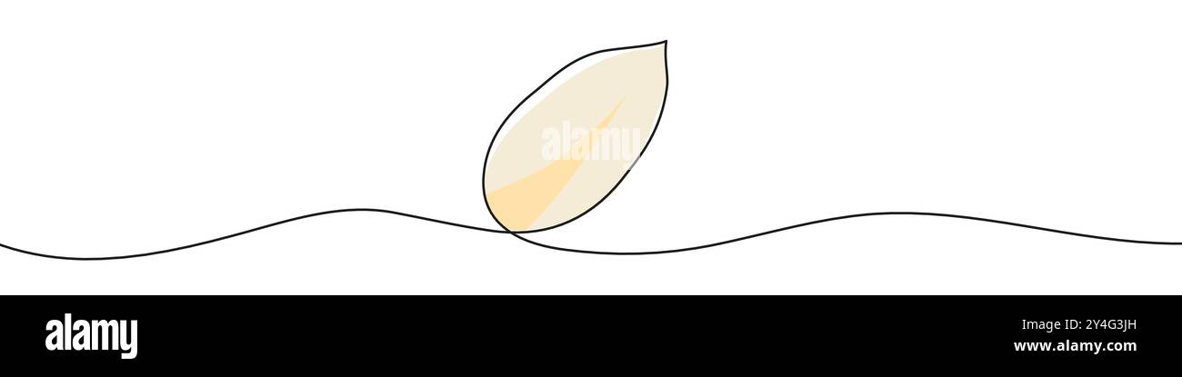 Continuous line drawing of sunflower seed. Single line drawing of a ...