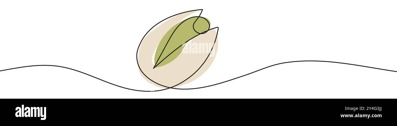 Continuous line drawing of pistachios. Single line drawing of an ...