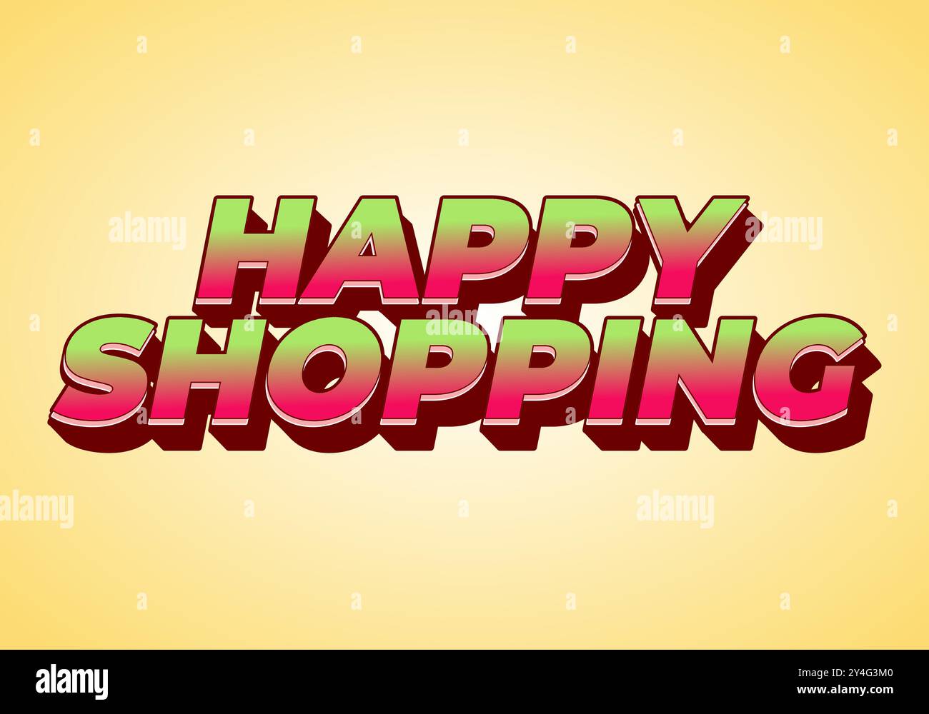 Happy shopping. Text effect design with 3D style and modern colors ...