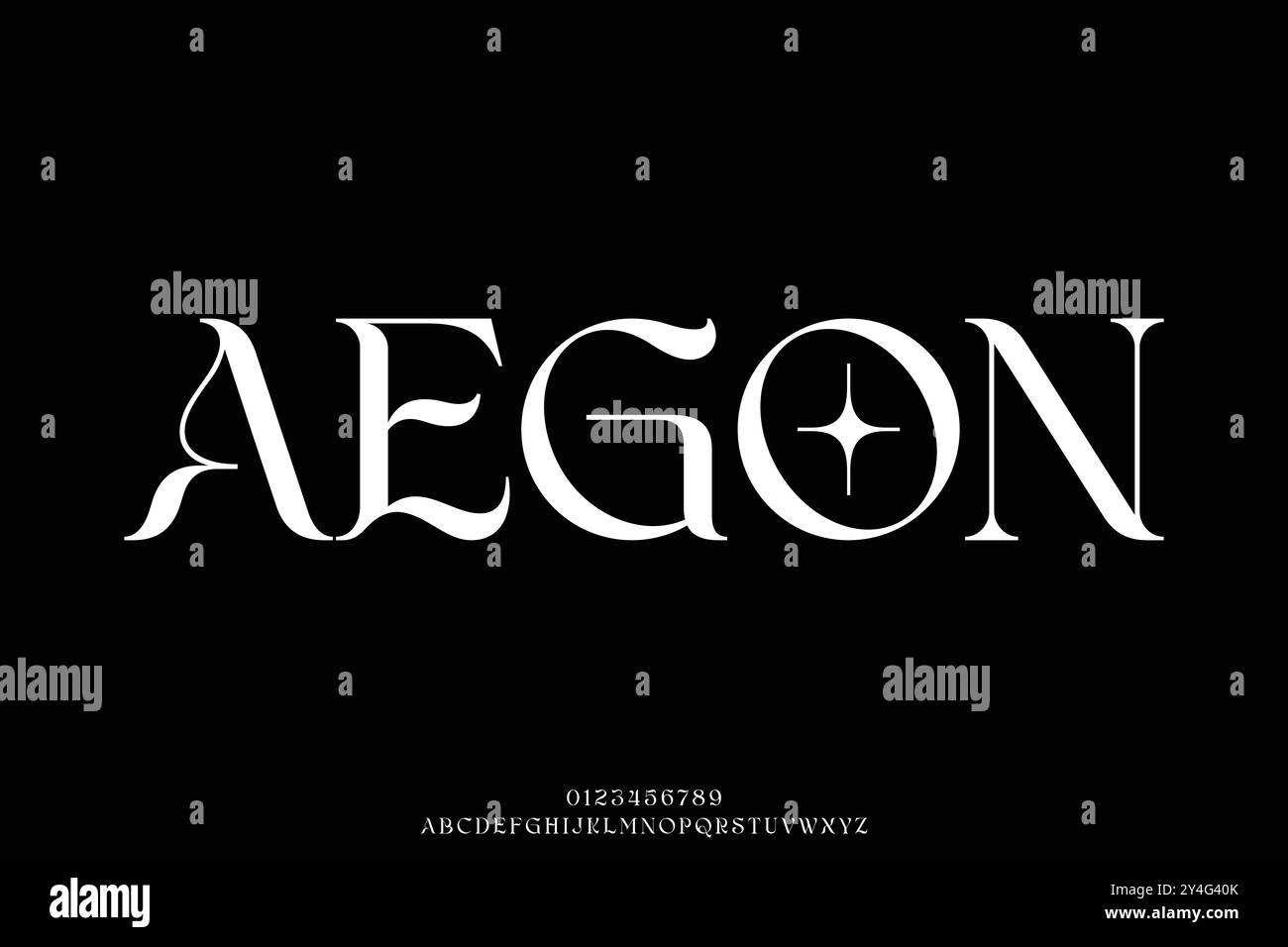 Unique elegant decorative serif alphabet display font vector. Curvy trendy typeface Stock Vector ...