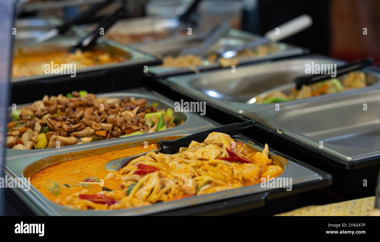 Asian dishes with nuts, vegetables and meat Asian dishes with nuts ...