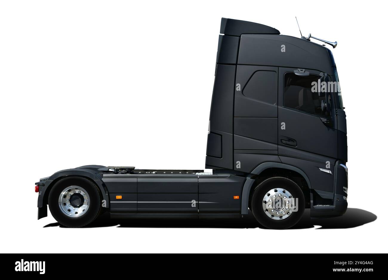 Black truck tractor, side view Stock Photo - Alamy