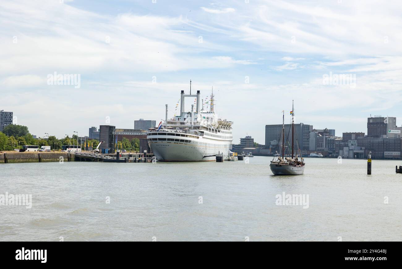 View to the old passenger ship Rotterdam from behind. Rotterdam ...