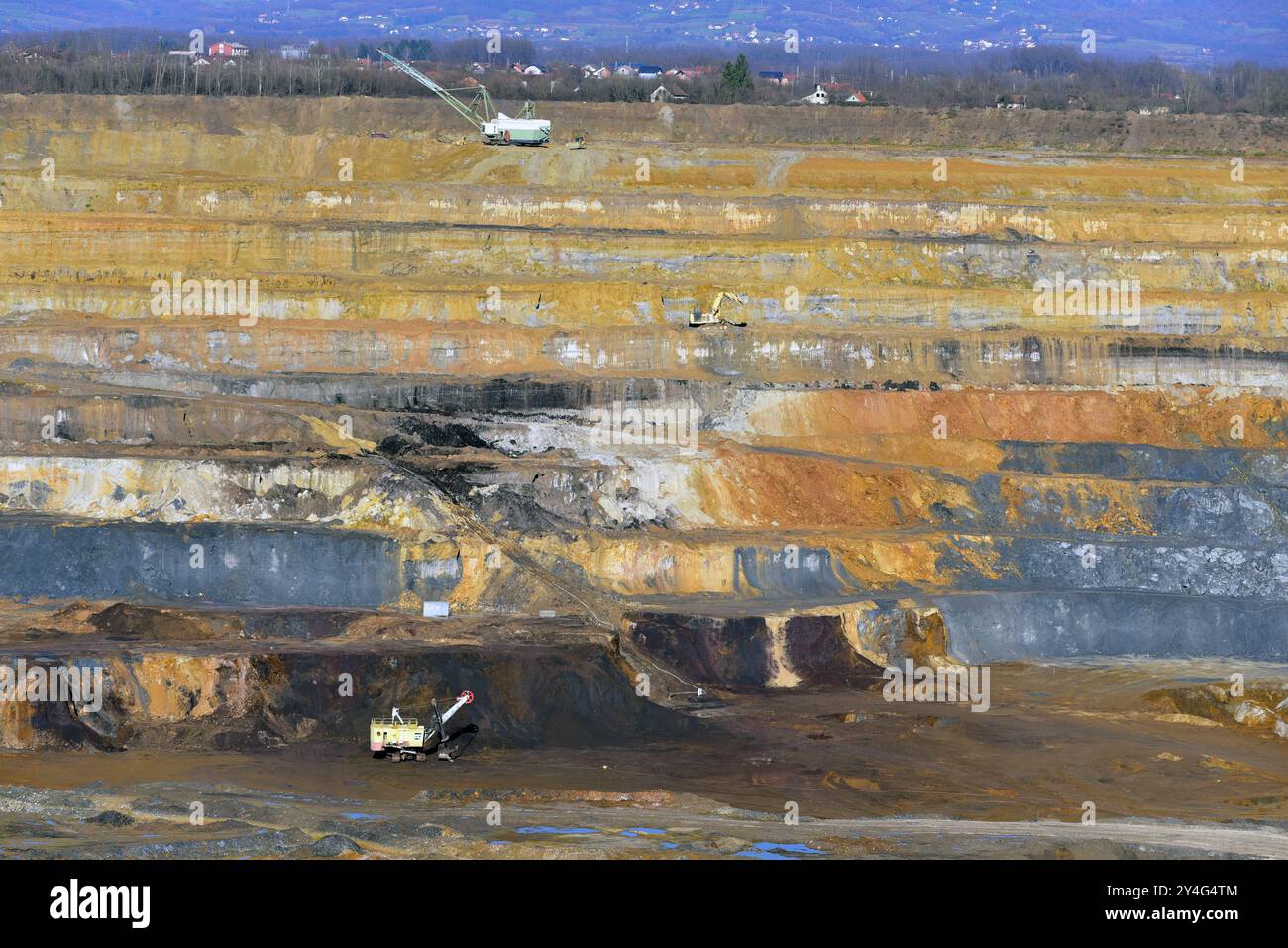 Large open pit mine for ore mining and exploitation Stock Photo - Alamy