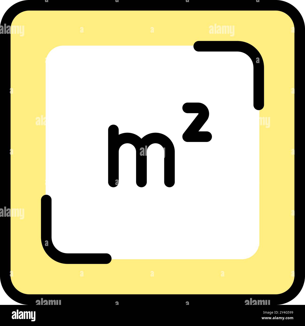 Square Meter icon. Place dimension color pictogram. Flat area in square ...