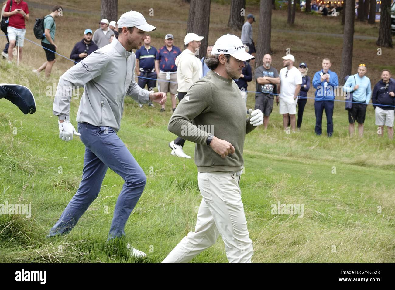 Wentworth Golf Club, Surrey, UK. 18th Sep, 2024. Stuart Broad, Gareth ...