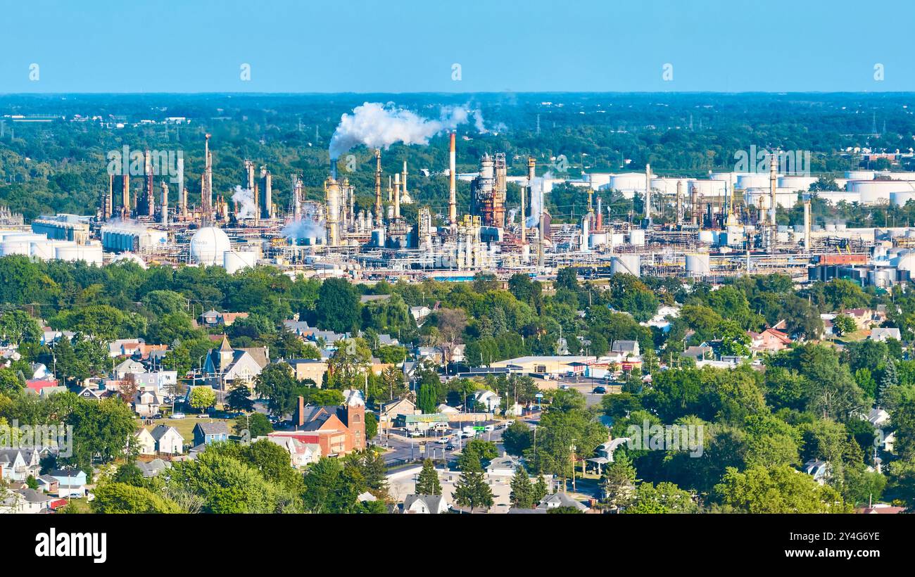 Aerial View of Toledo Refinery and Suburban Contrast Stock Photo - Alamy
