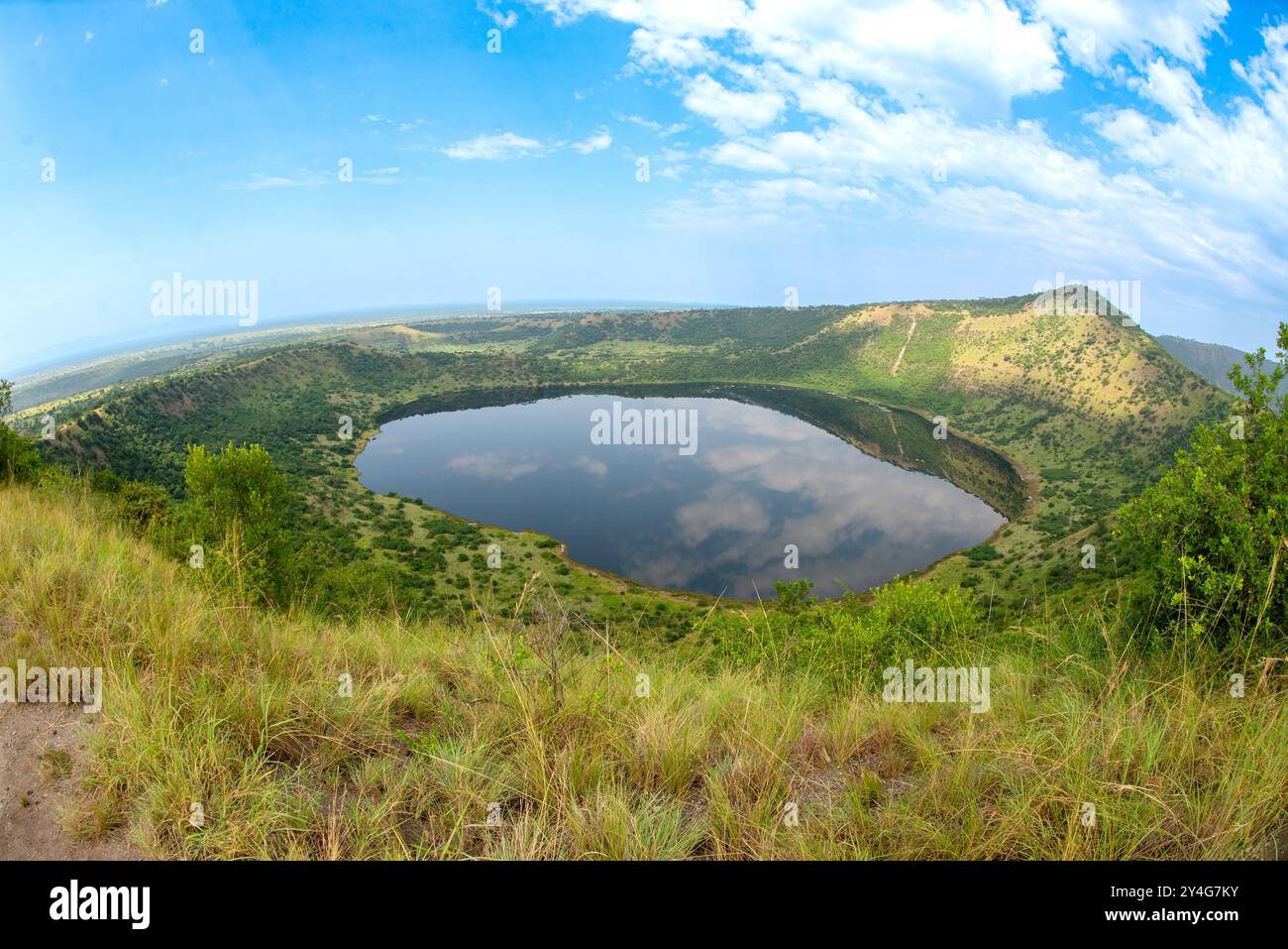 A crater Lake in Queen Elizabeth National Park Uganda Stock Photo - Alamy