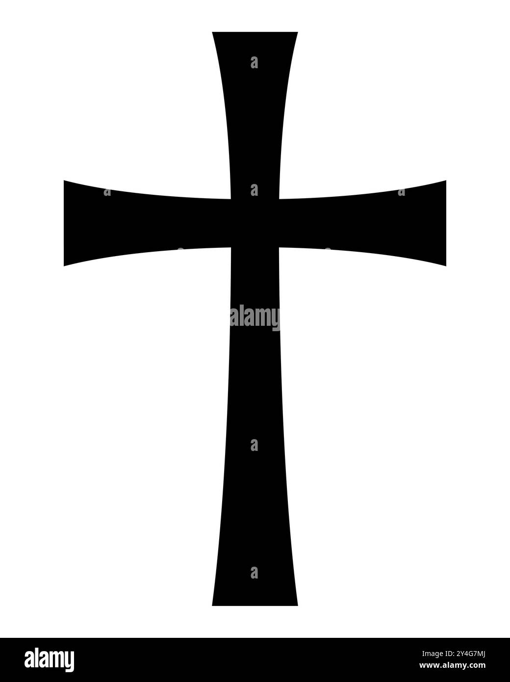Christian cross, black and white vector silhouette illustration of ...