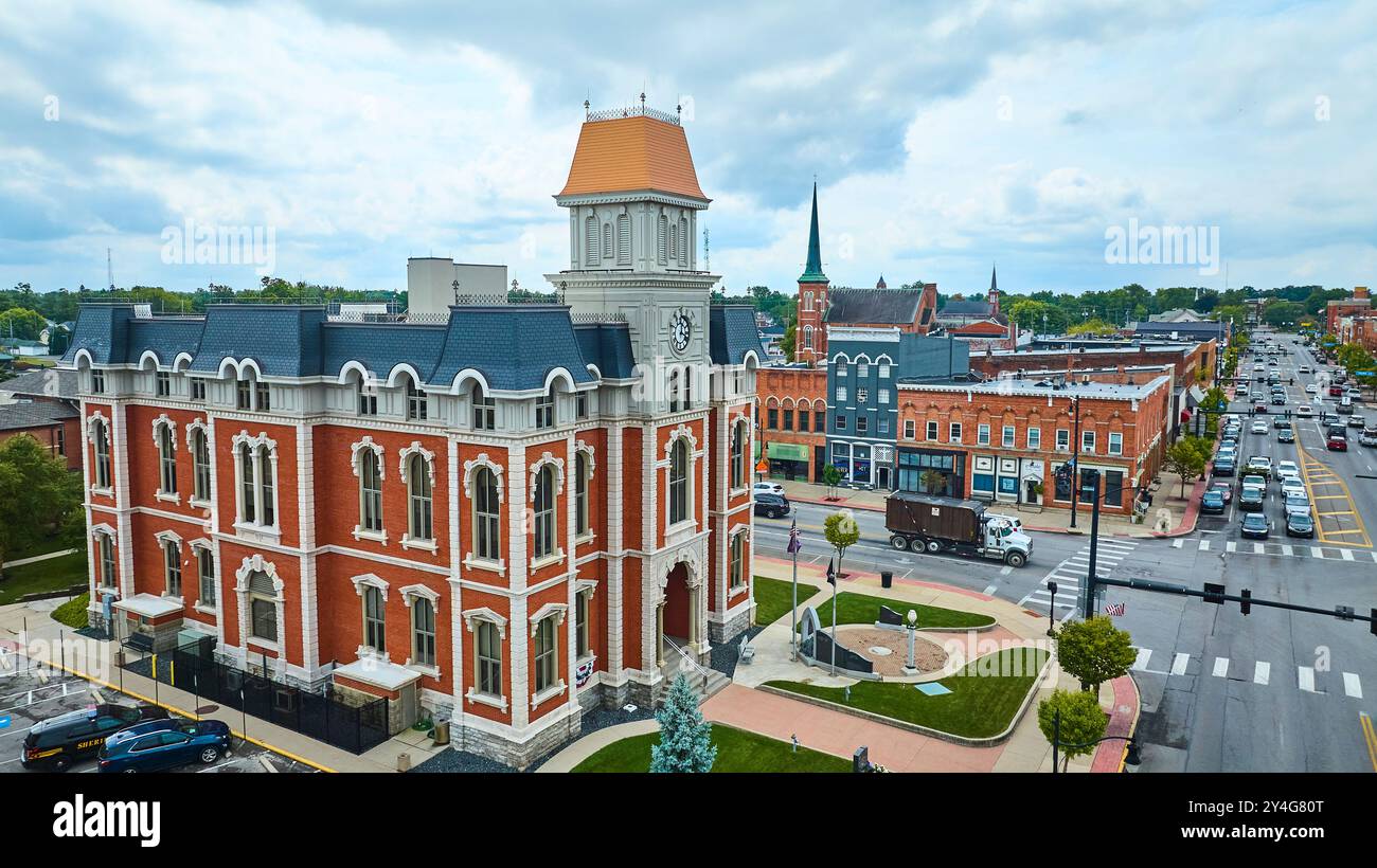 Aerial view main street local hi-res stock photography and images - Alamy