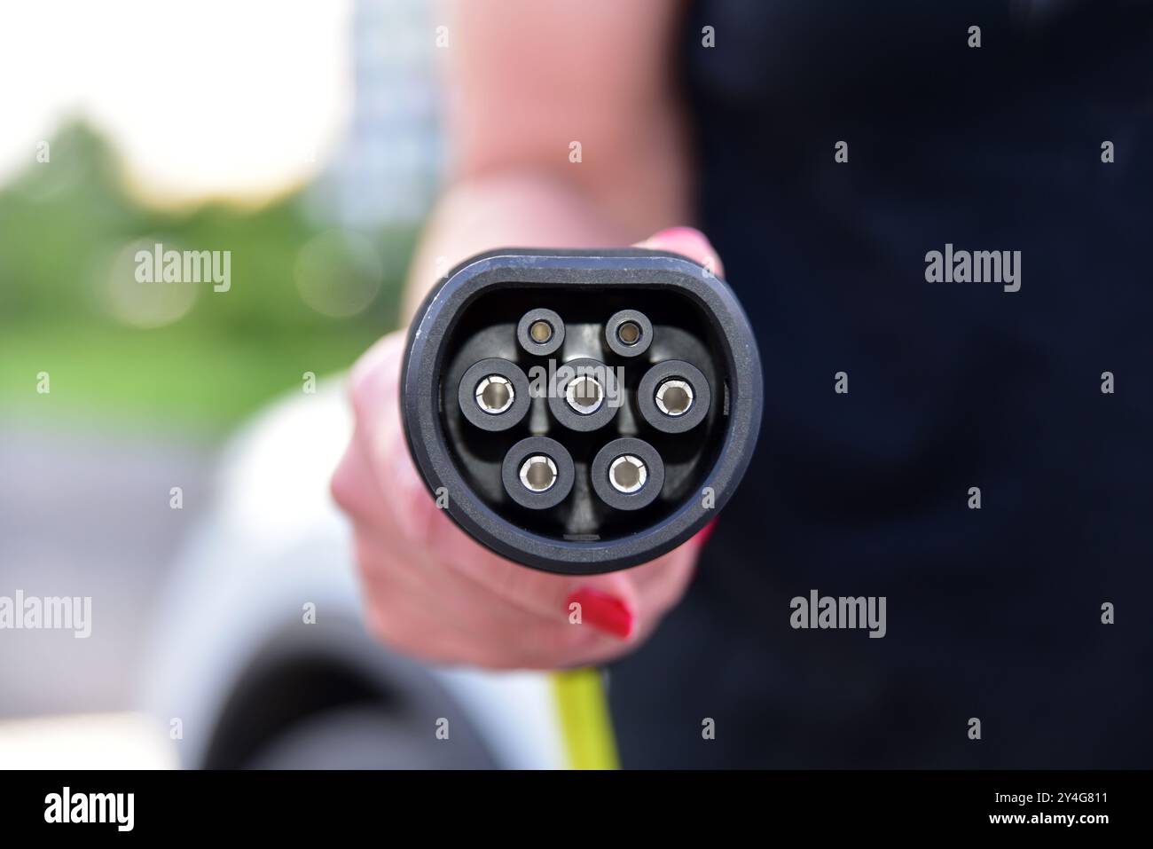 External connector for electric car charging Stock Photo - Alamy