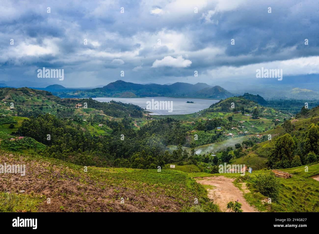 Lake Mutanda in Kisoro south western Uganda Stock Photo - Alamy