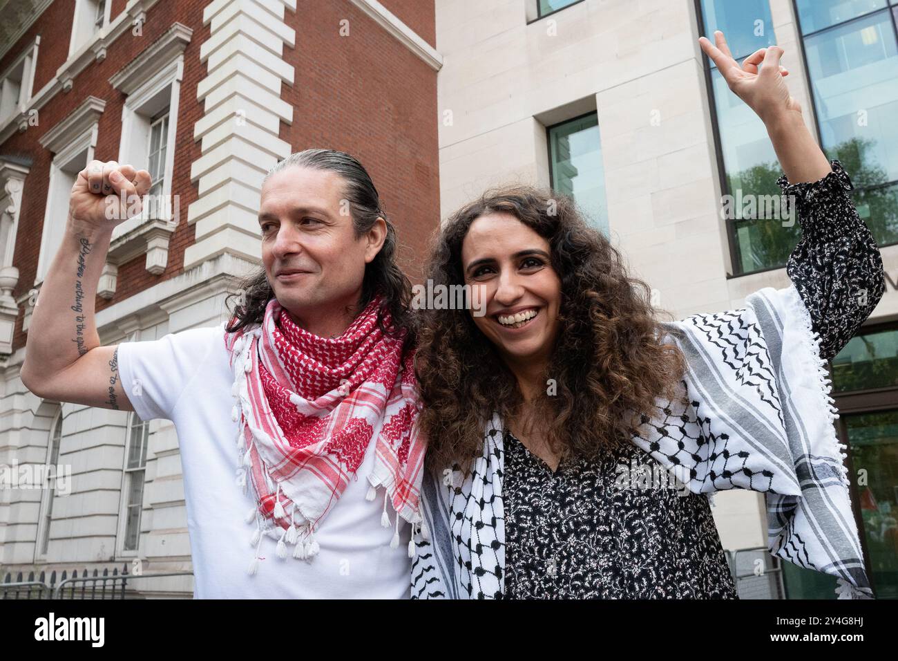 London, UK. 18 September, 2024. Richard Barnard (L) and Huda Ammori, co ...
