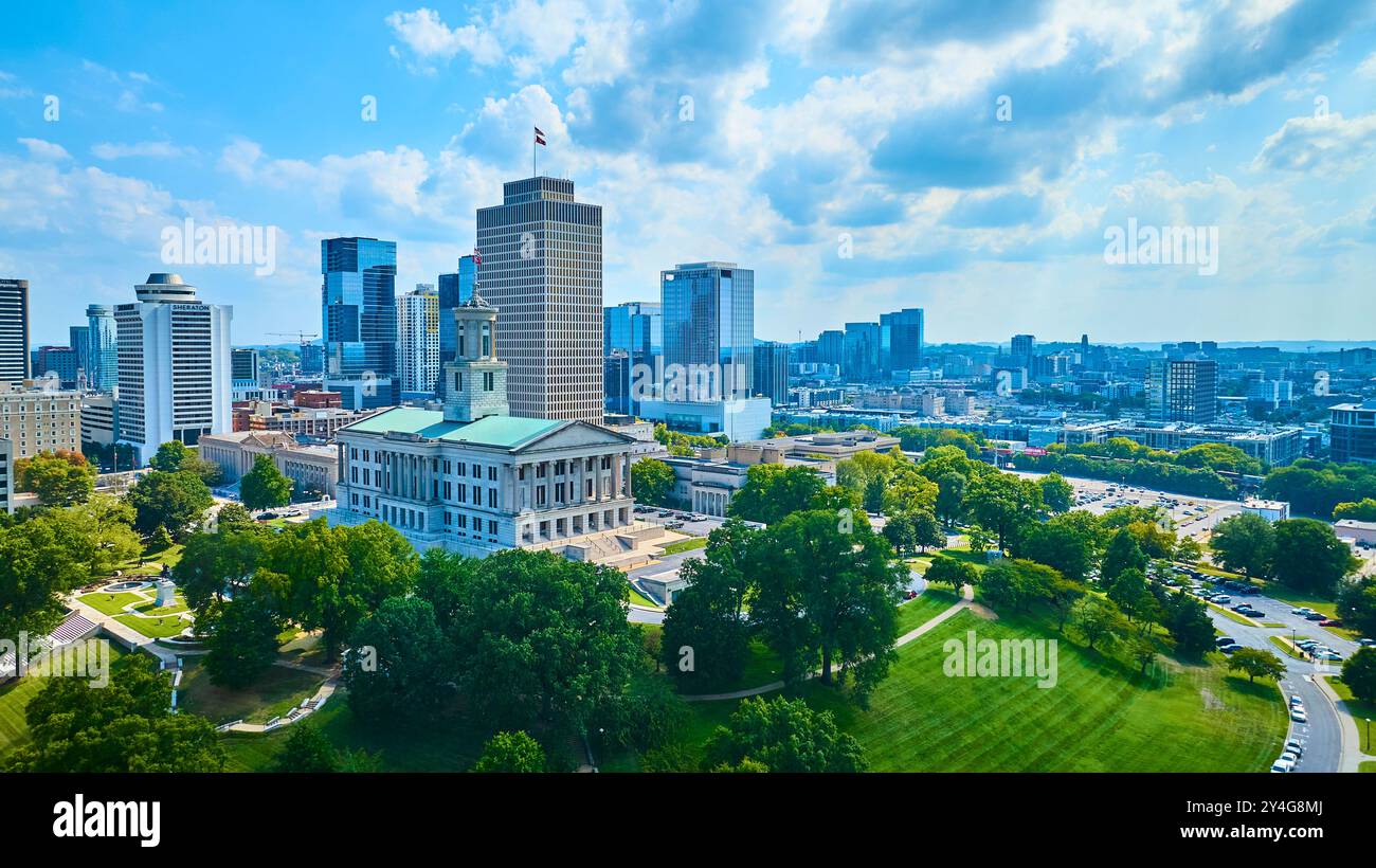 Aerial View of Nashville Tennessee State Capitol and Skyline Stock ...