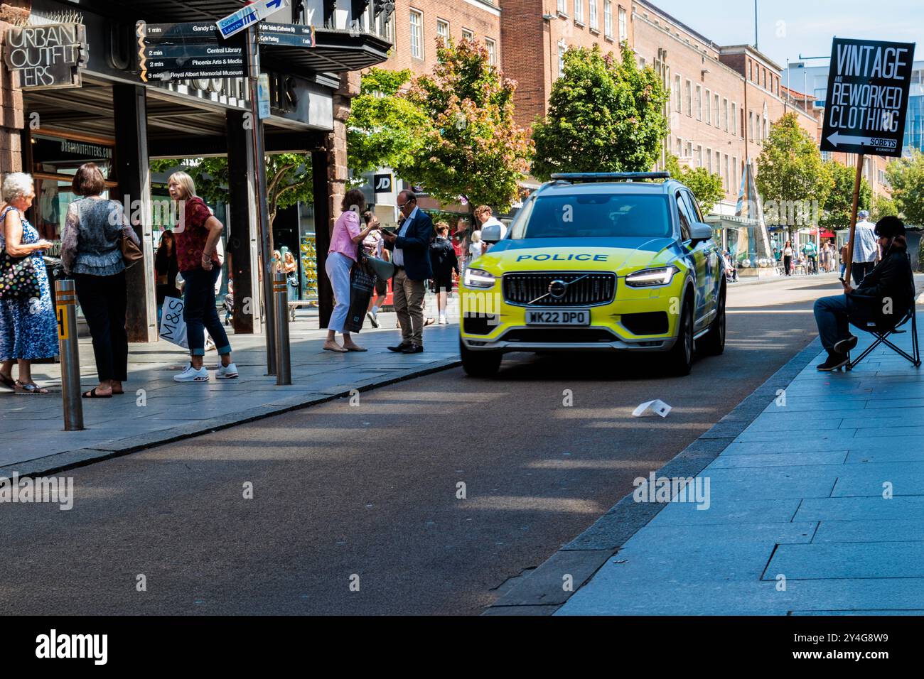 High Street, Exeter, Devon, England, UK: City Centre, street scene. Man ...
