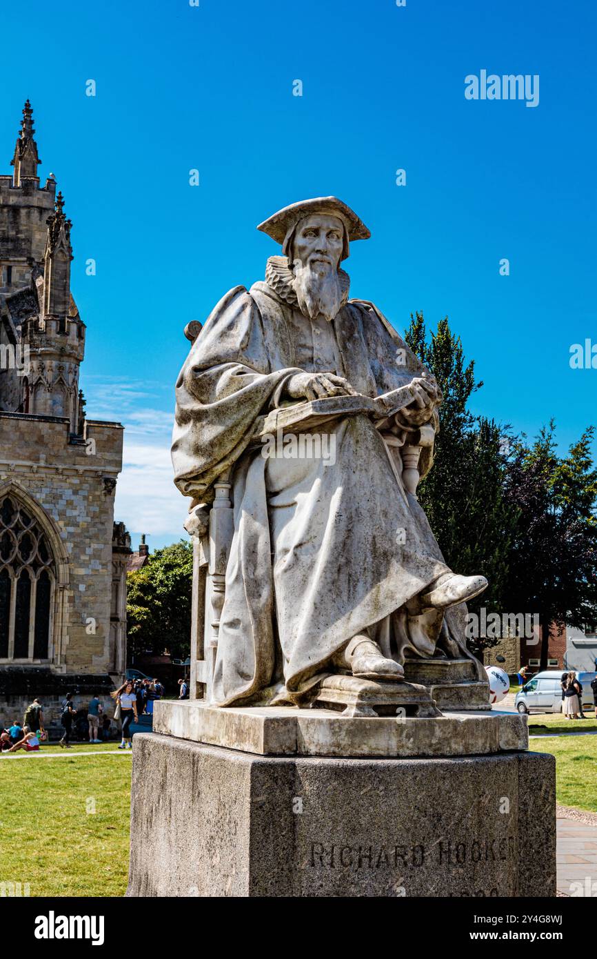 Statue of Richard Hooker 1556-1600 AD, Cathedral Green, Exeter, Devon ...