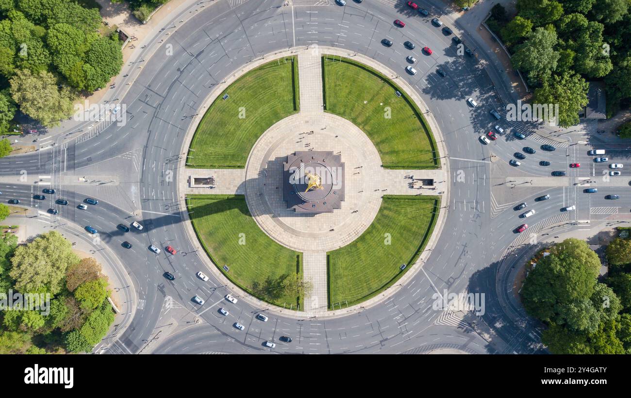 Aerial view of Victory Column (Siegessaeule) in Berlin, Germany Stock ...