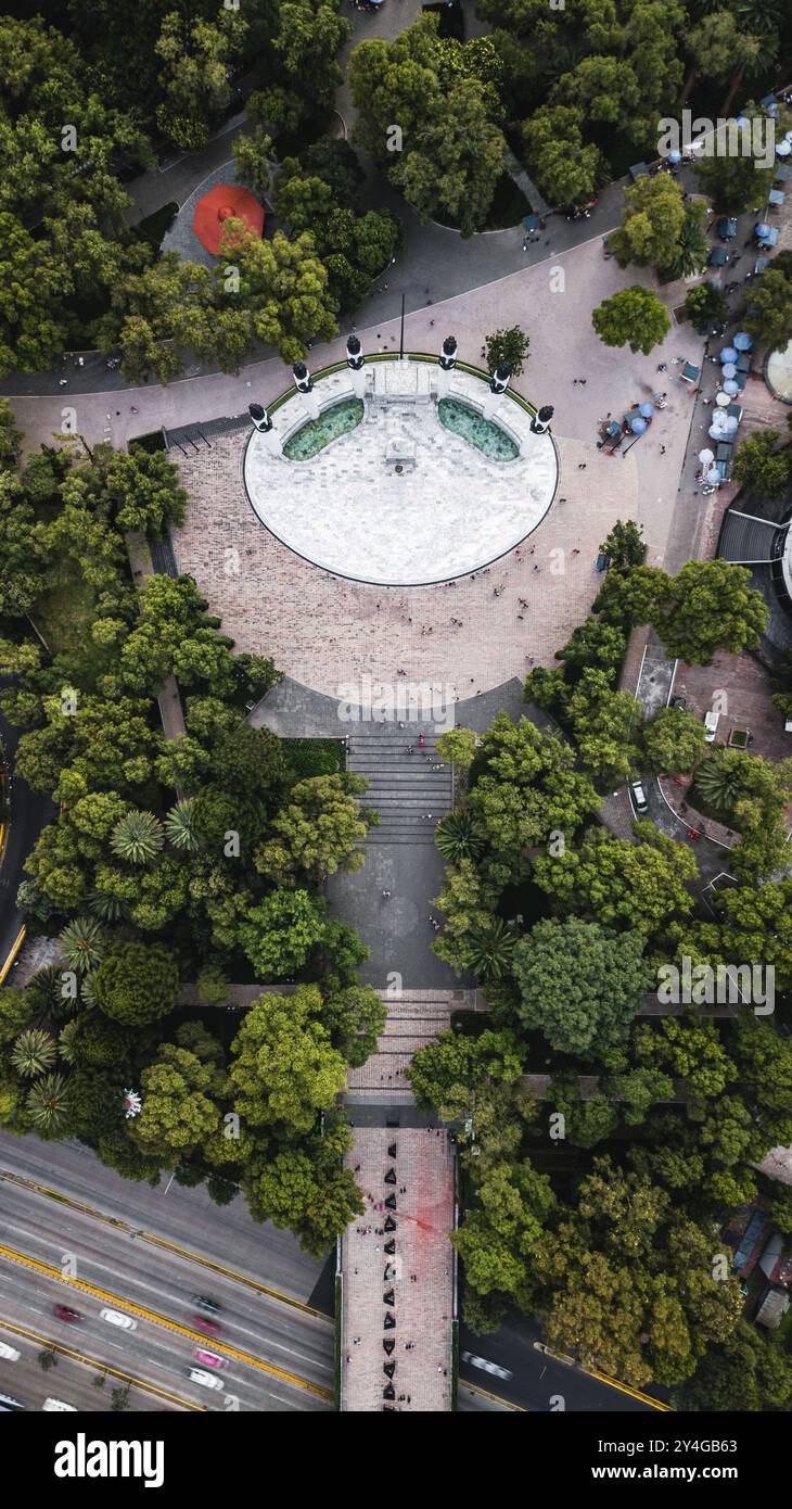 Aerial view of the Altar to the Fatherland in Chapultepec Forest in ...