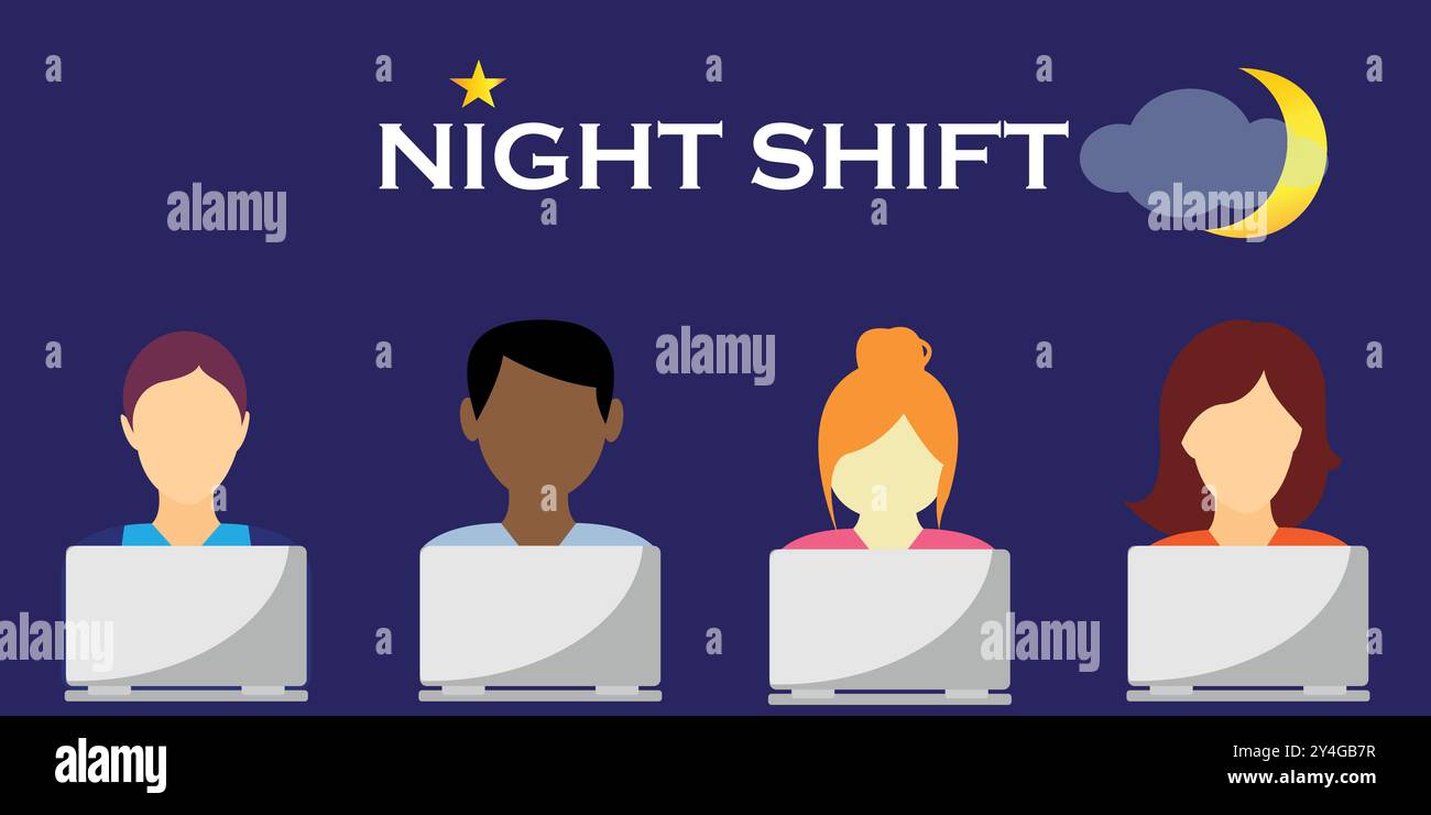 Working night shift Stock Vector Images - Alamy