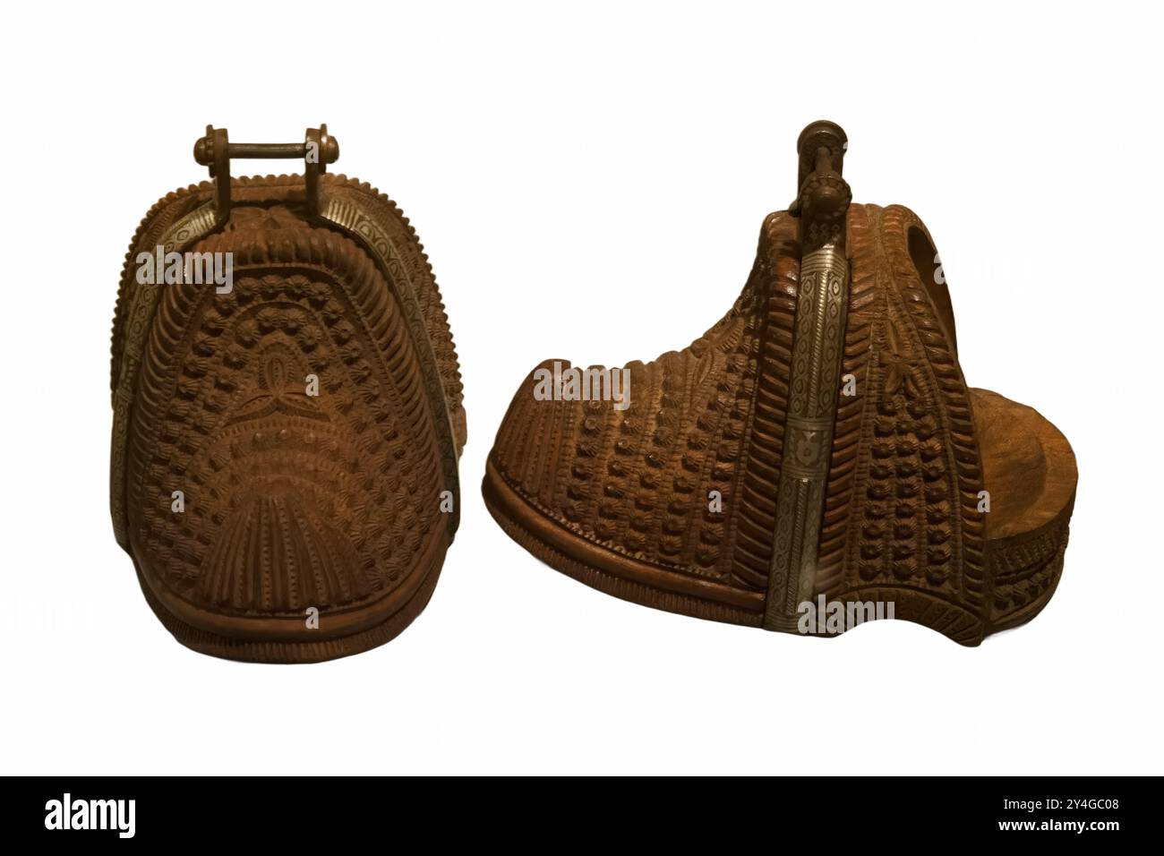 old antique Spanish stirrups for horse riding from the colonial era ...