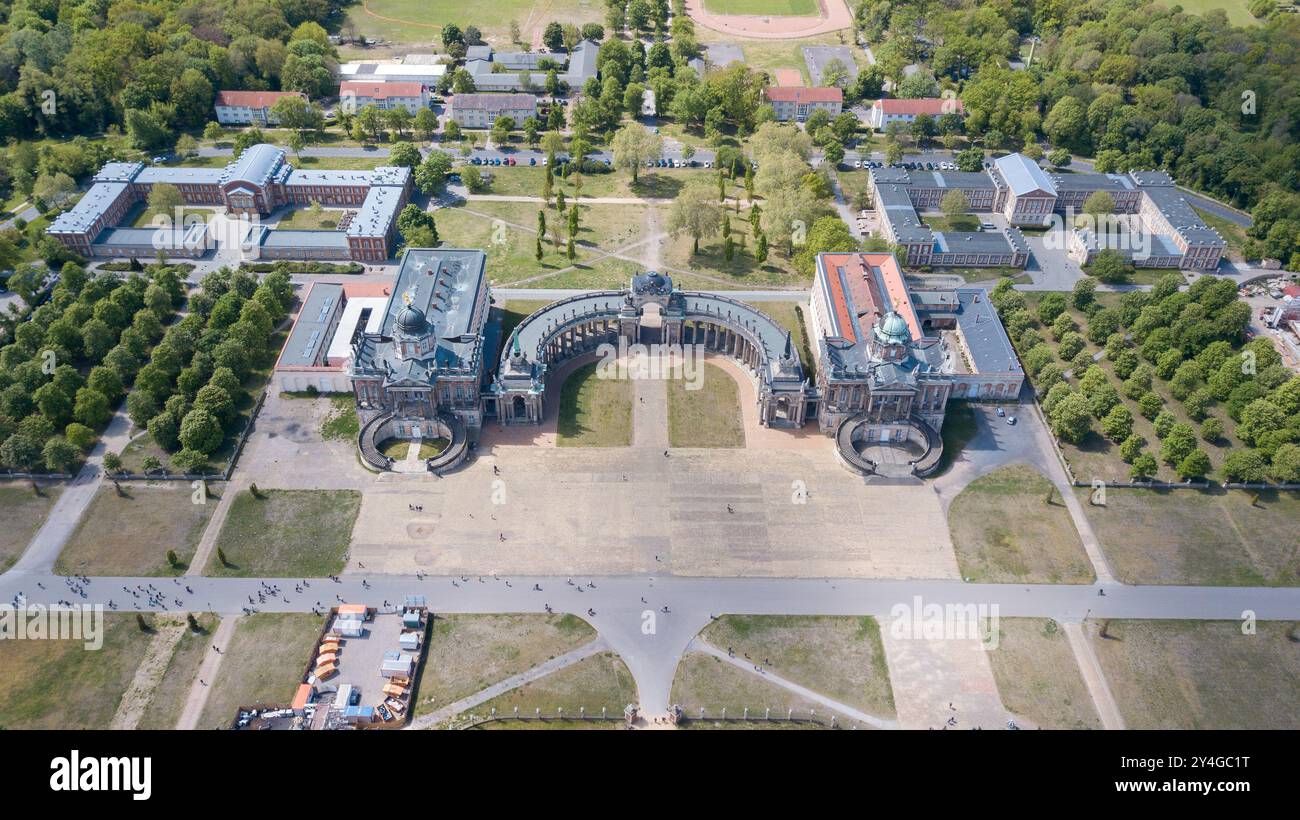 Aerial view of Potsdam University at Sanssouci Park in Potsdam, Germany ...
