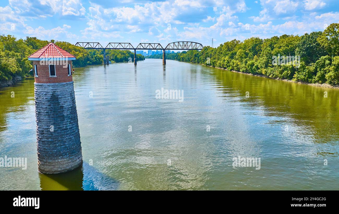 Aerial View of Omohundro Waterworks Light and Bridge Over Tennessee ...