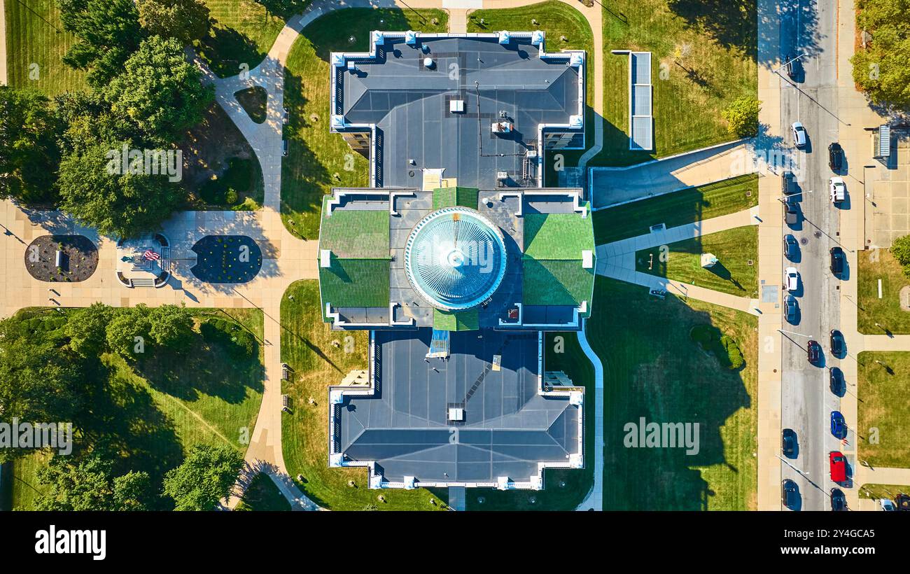 Aerial Top Down View of Toledo Courthouse and Civic Grounds Stock Photo ...