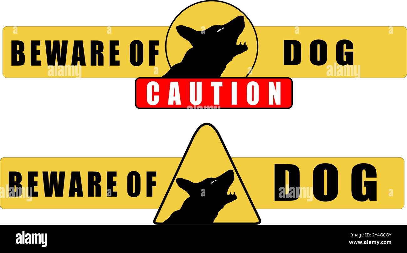 Beware of Dogs sign board design in round and rectangle shape 1 Stock ...