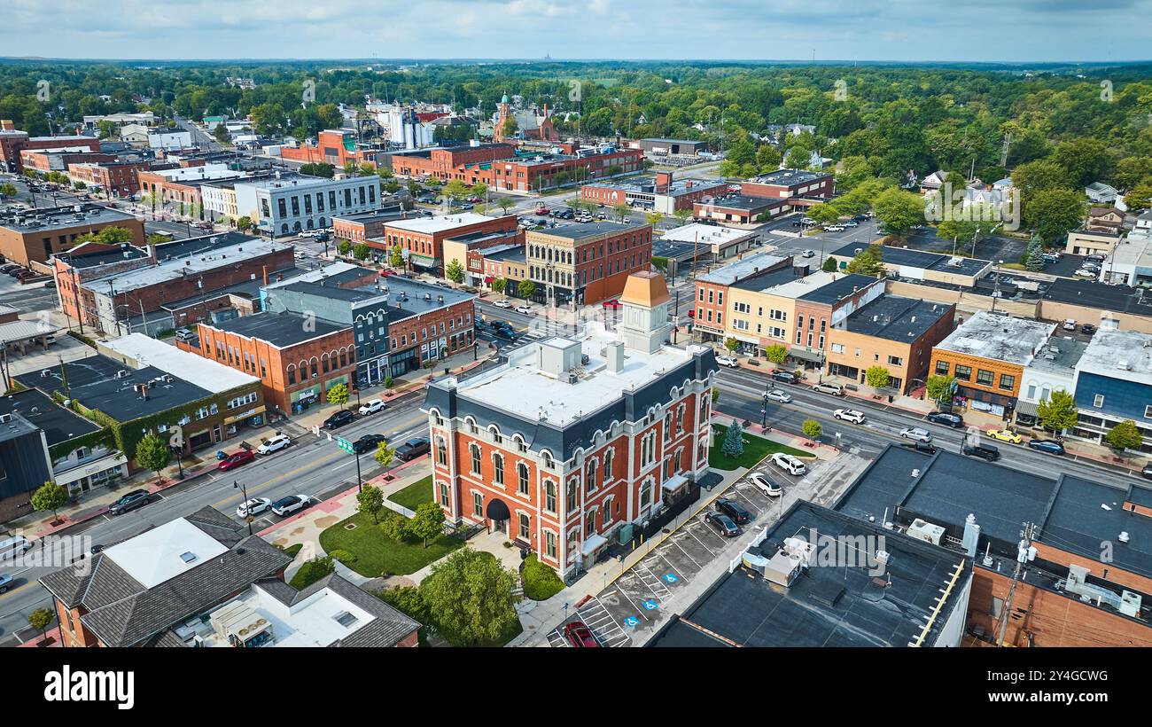 Aerial View of Defiance Ohio Courthouse and Downtown Charm Stock Photo ...