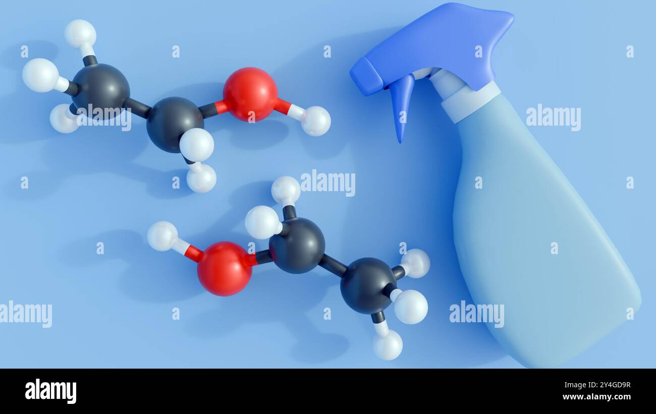 3d rendering of ethanol molecules, it is effectively applied in a ...