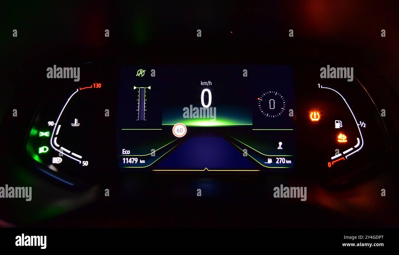 Digital instrument display in passenger car Stock Photo - Alamy